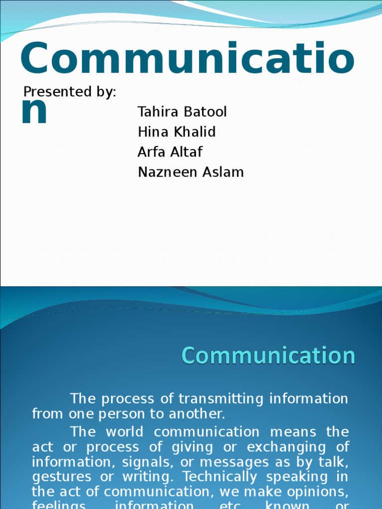 Communication | Communication | Information