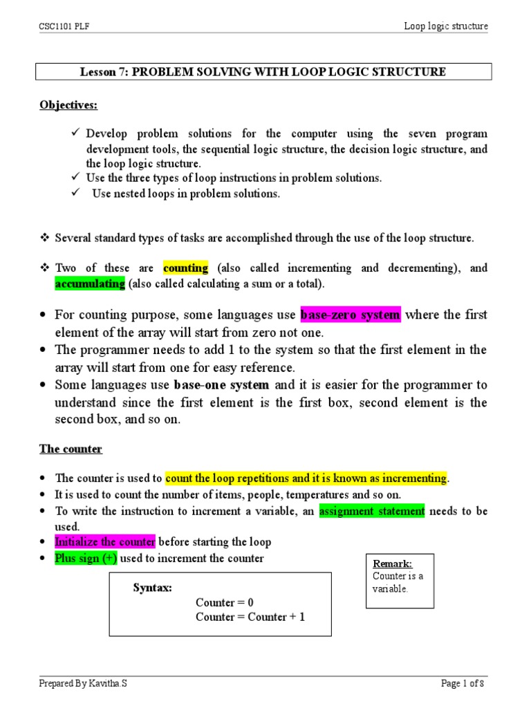 Problem Solving With Loop Logic Structure | PDF | Control Flow ...