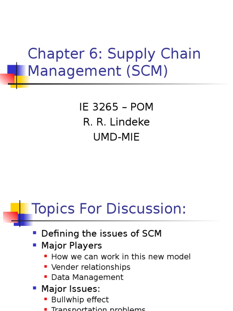 Chapter 6-SCM - S06 | PDF | Supply Chain Management | Supply Chain