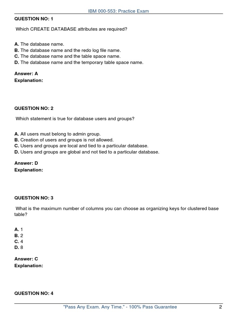 000-553 IBM Netezza Certification | PDF | Table (Database) | Databases