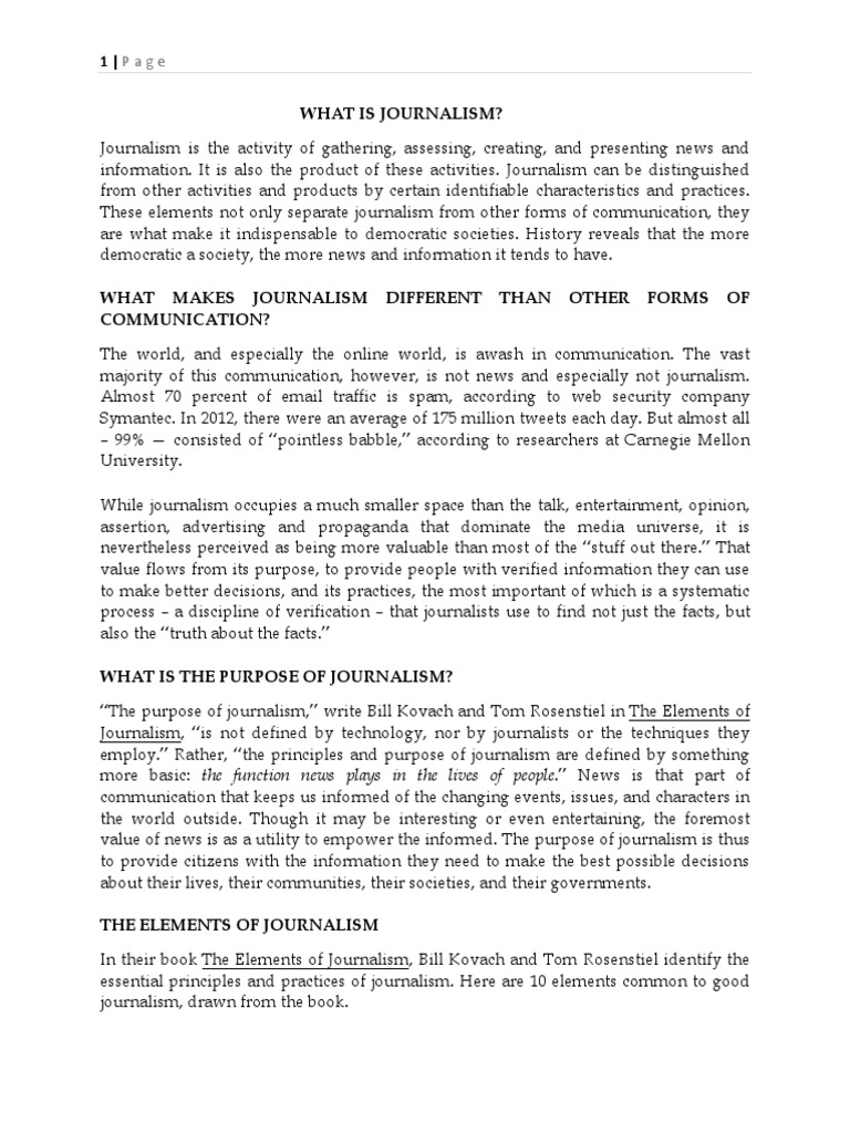 What Is Journalism | PDF | Journalism | Bias