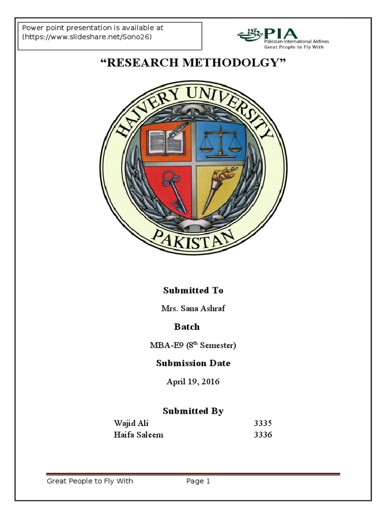 Final Report On Customer Satisfaction in PIA | PDF | Survey Methodology ...