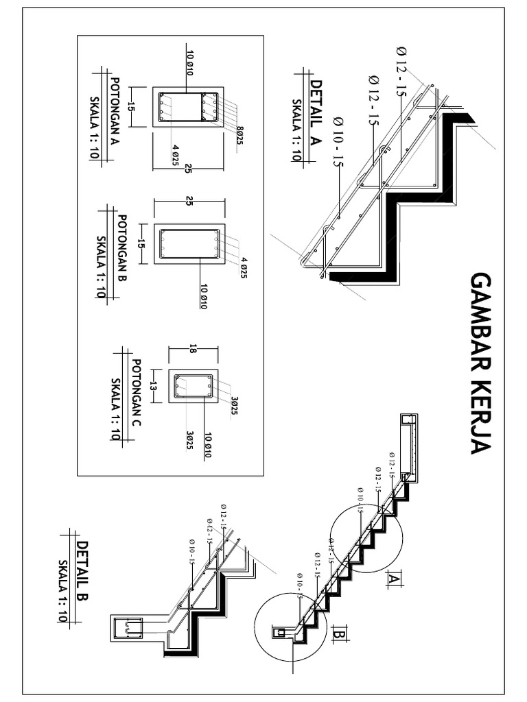 Detail Tangga Beton | PDF
