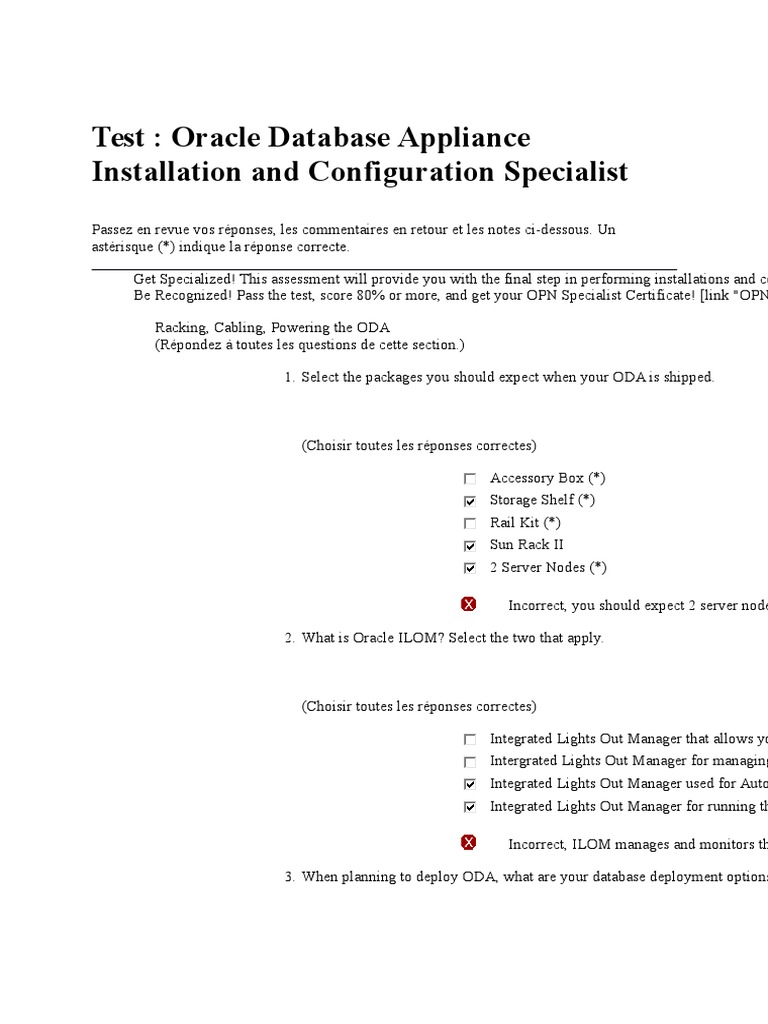Oracle Database Appliance Installation and Configuration Specialist ...