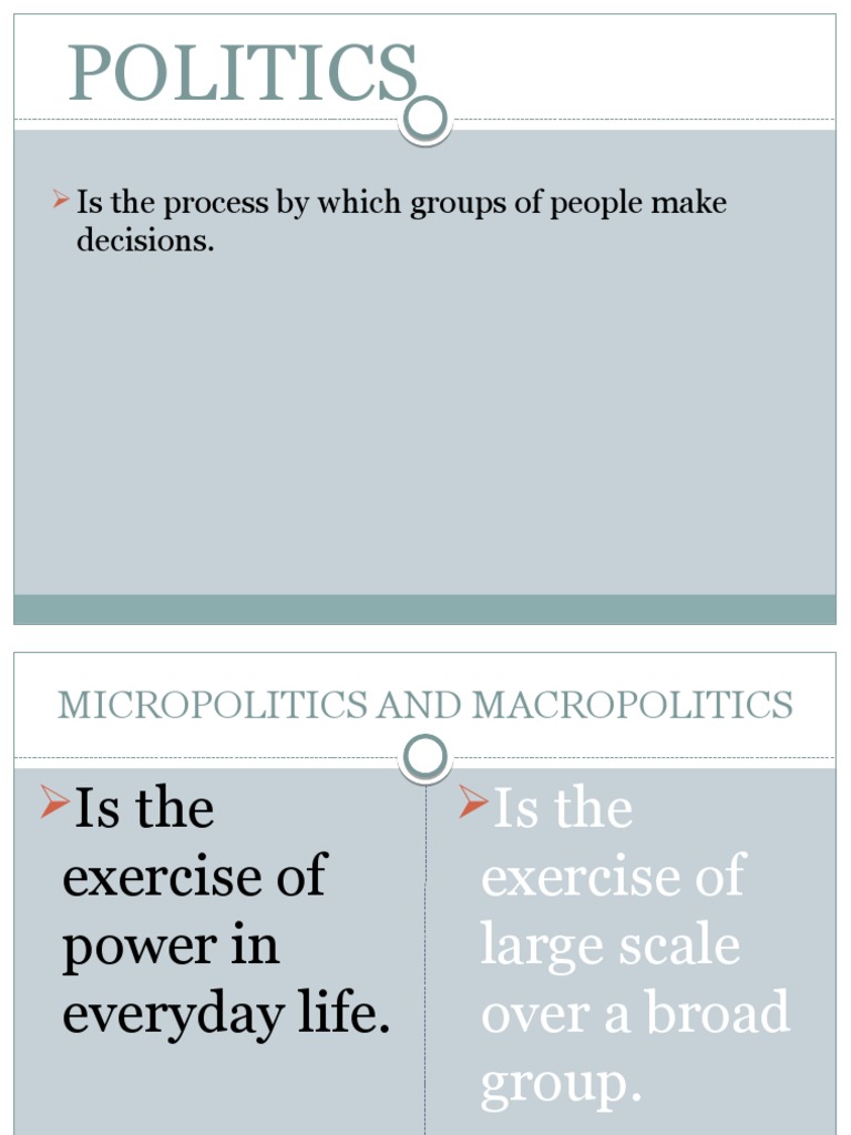 Politics: Is The Process by Which Groups of People Make Decisions | PDF ...