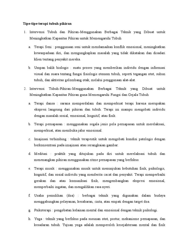Terapi Tubuh Pikiran | PDF