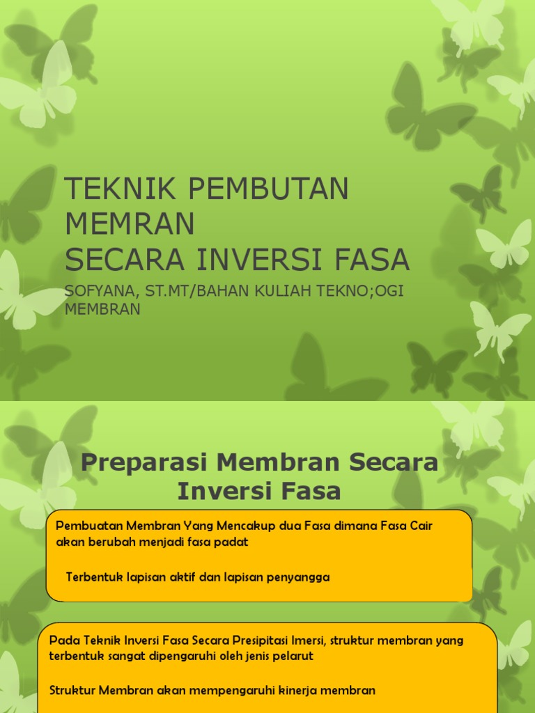 Pembuatan Membran Dengan Teknik Inversi Fasa | PDF