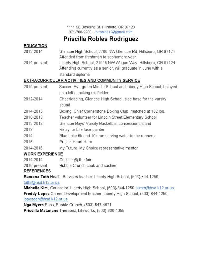 Priscilla Robles Rodriguez Resume | PDF