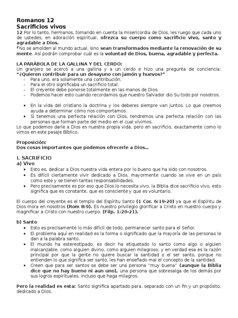 Romanos 12:1-2 | PDF | Santo | Cristo (título)