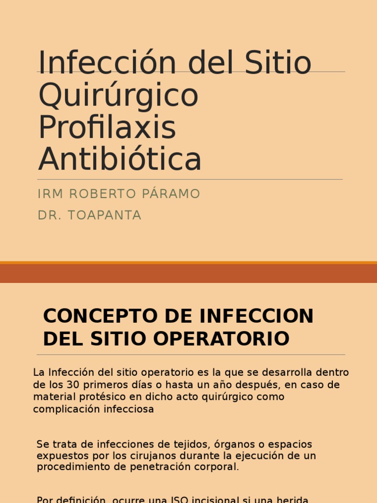 Infeccion de Sitio Quirurgico | PDF | Antibióticos | Cirugía