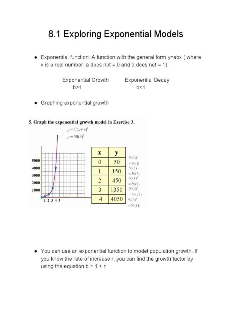 8.1 Exploring Exponential Models | PDF