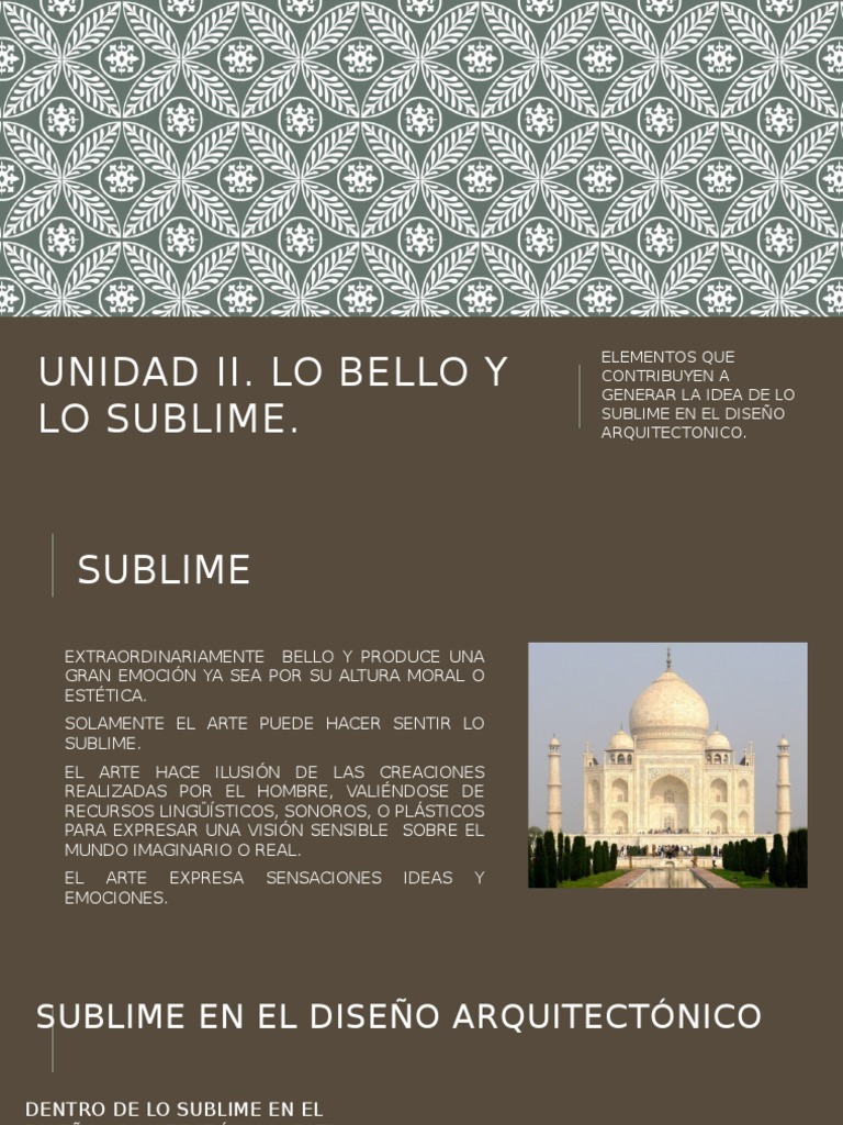 Unidad Ii. Lo Bello Y Lo Sublime.: Elementos Que Contribuyen A Generar ...
