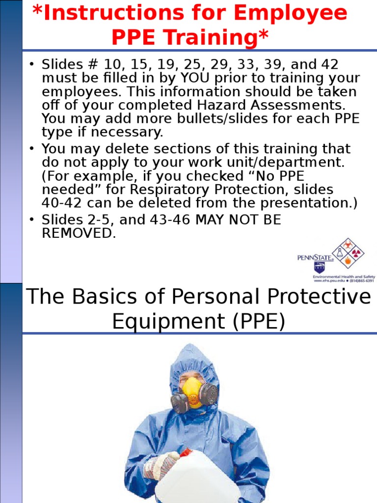 PPE Training Instructions for Employees | PDF | Personal Protective ...