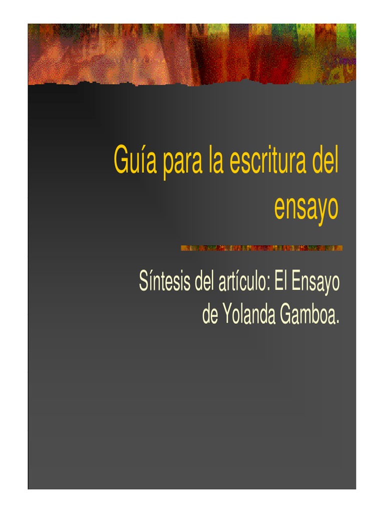Guia para La Escritura Del Ensayo C1 | PDF | Ensayos | Epistemología