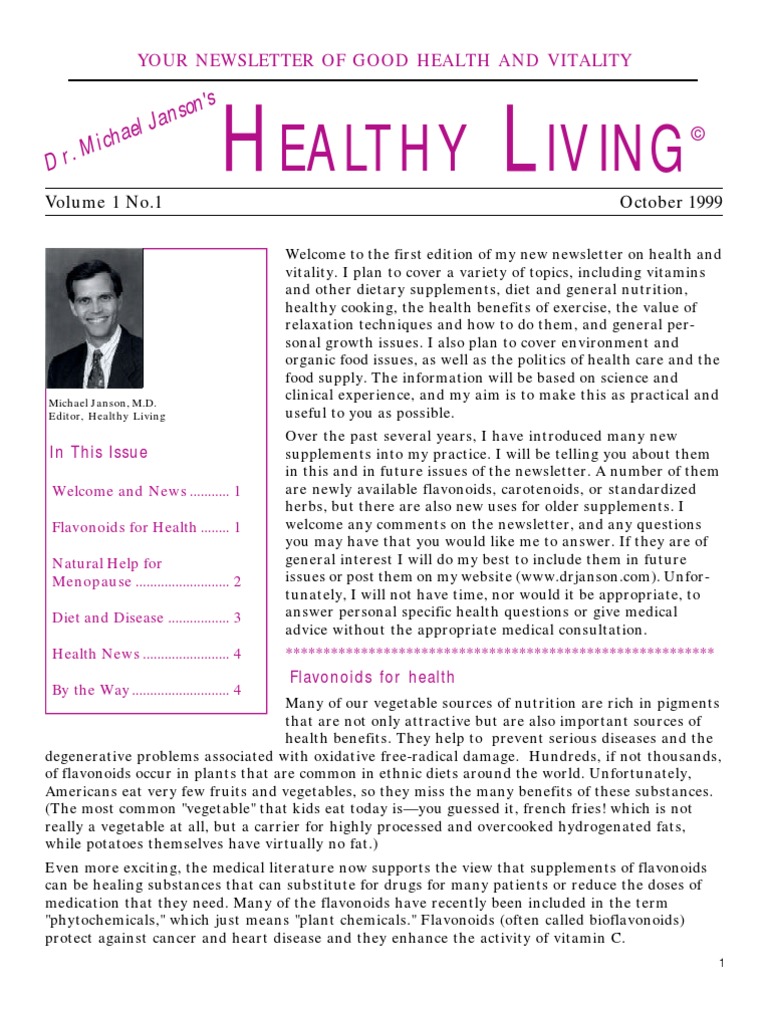 DR Janson Health Newsletter | PDF | Herbalism | Fish Oil