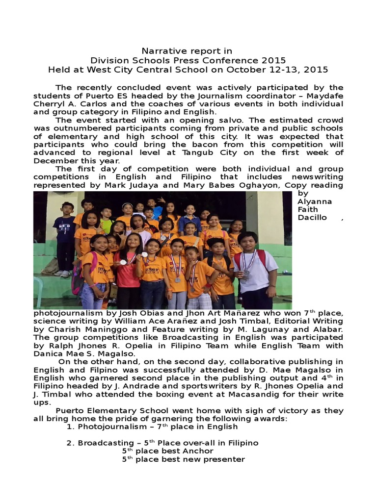 Narrative Report in Journalism | PDF