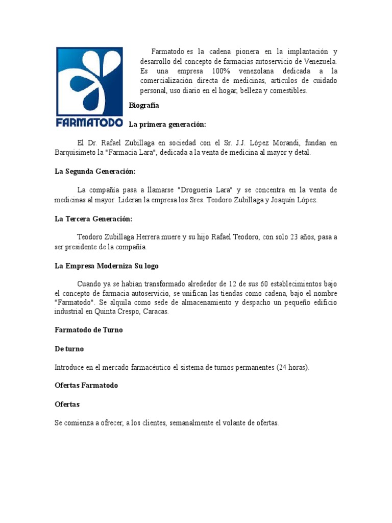 Farmatodo | PDF | Farmacia | Al por menor