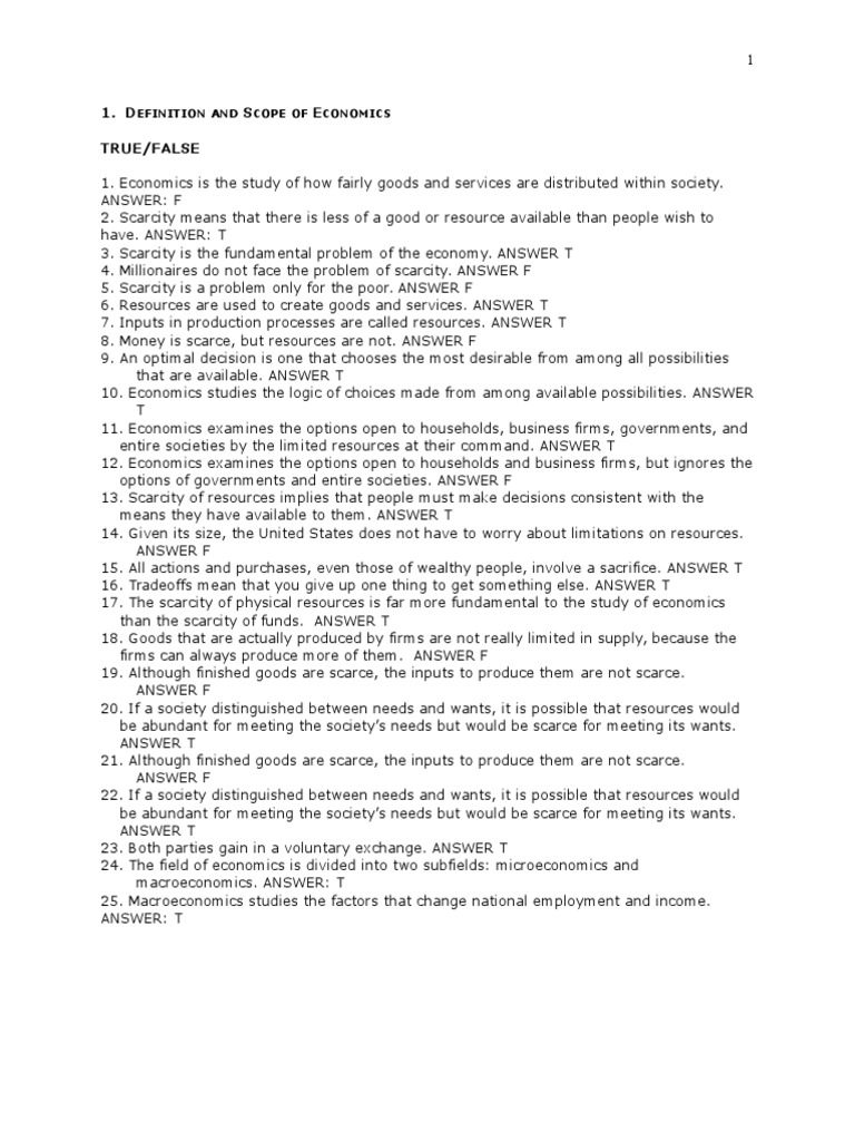 Definition and Scope of Economics | PDF | Economic Model | Economics