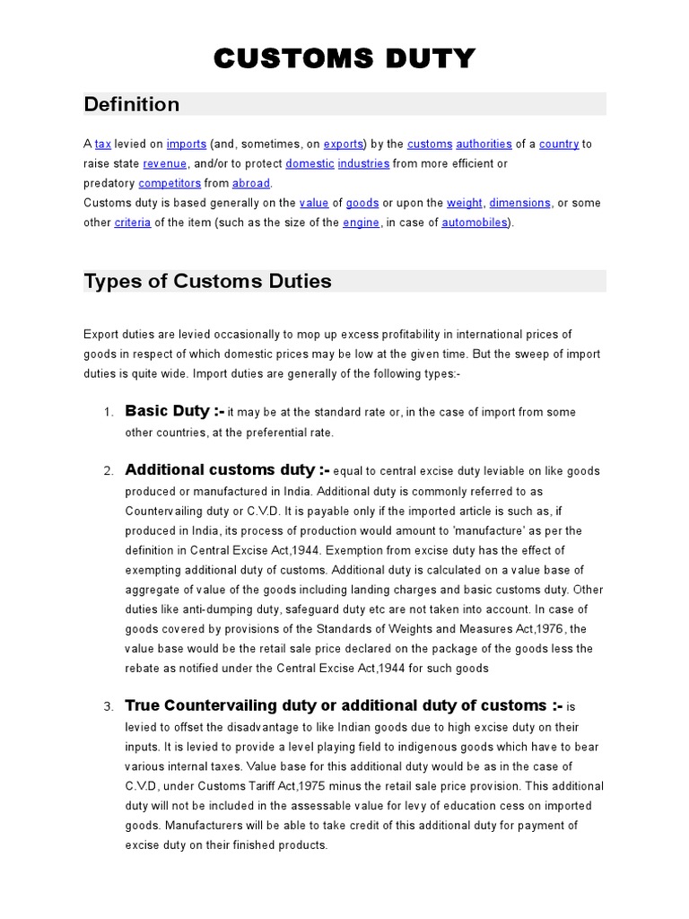 Project | PDF | Dumping (Pricing Policy) | Customs