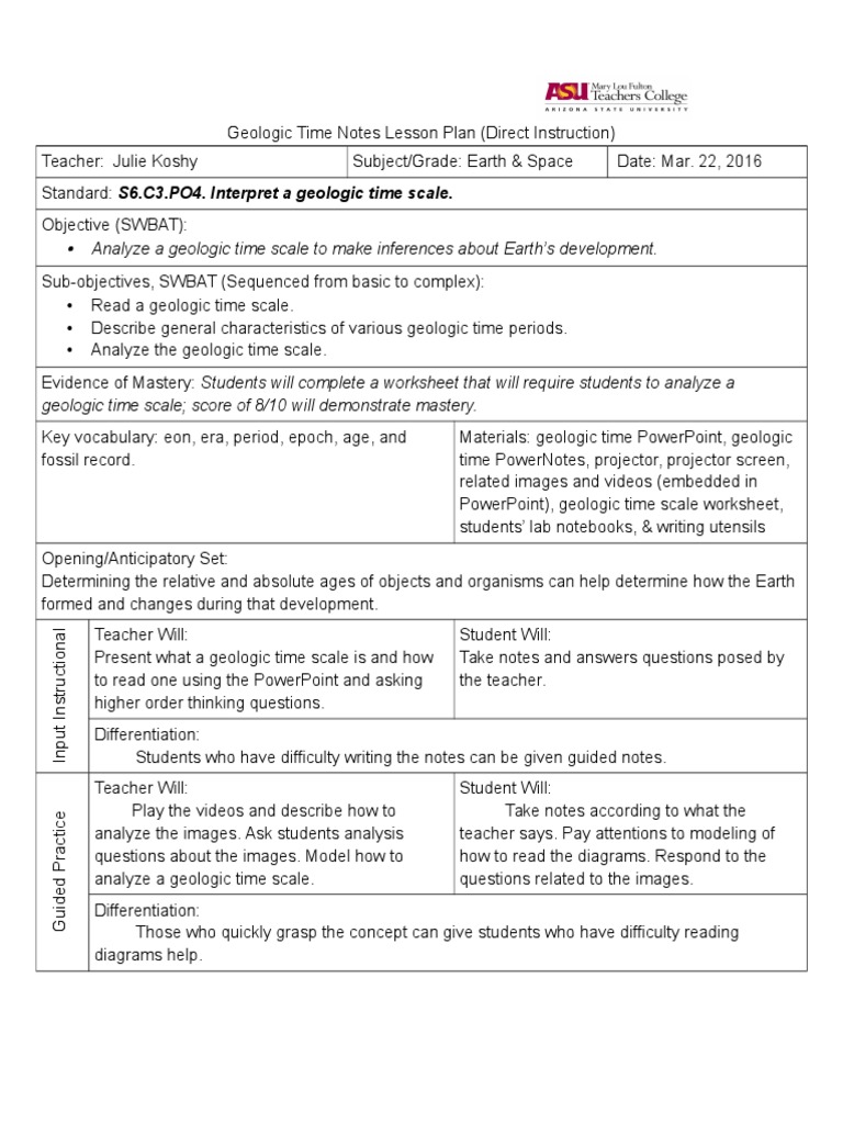 Geologic Time Notes LP | PDF