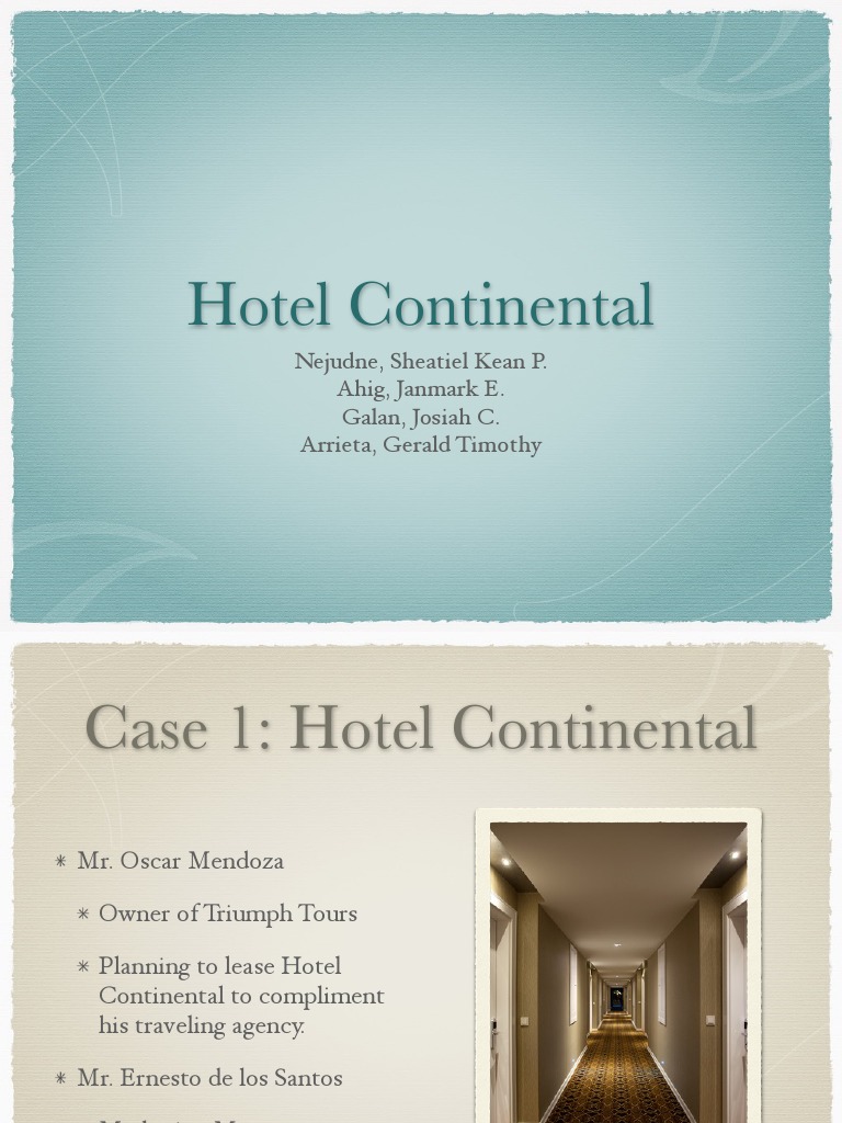 Hotel Continental Case Study | PDF | Hotel | Joint Venture