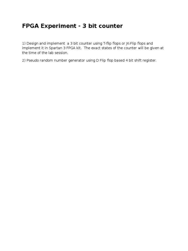 FPGA Experiment - 3 Bit Counter | PDF