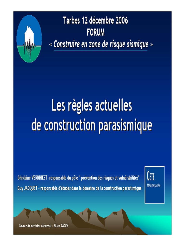Construction en zone sismique : normes et règles | PDF | Génie ...