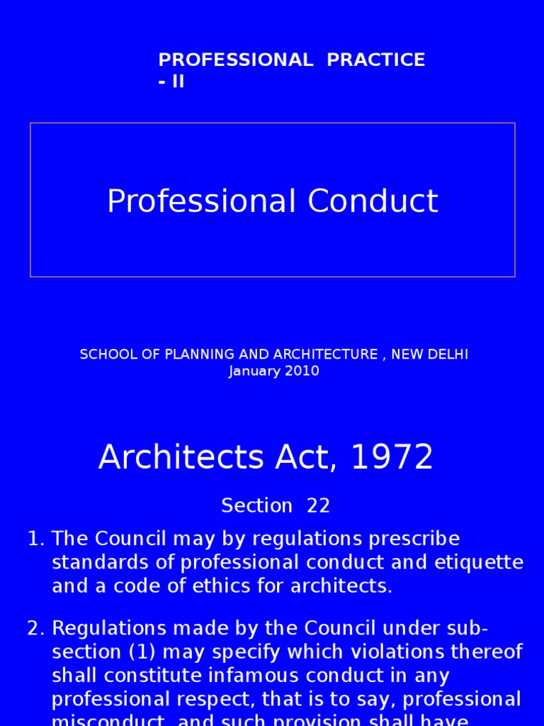 Architects' Professional Conduct Guidelines | PDF | Architect | Profession