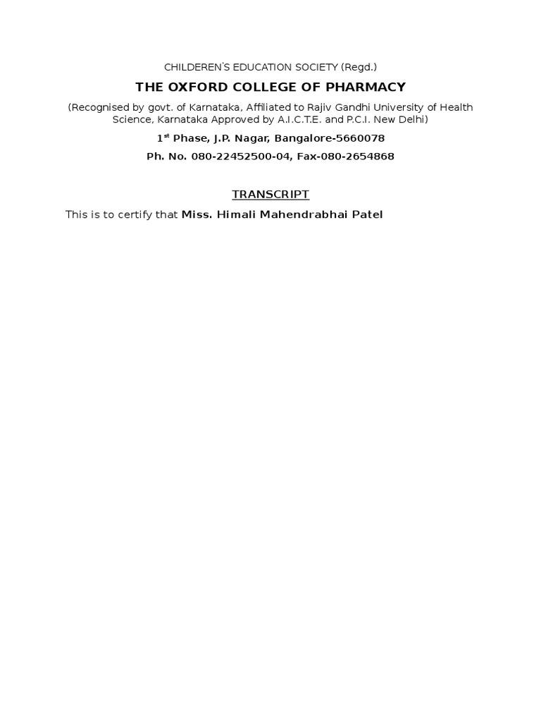 Transcript for Himali Patel | PDF