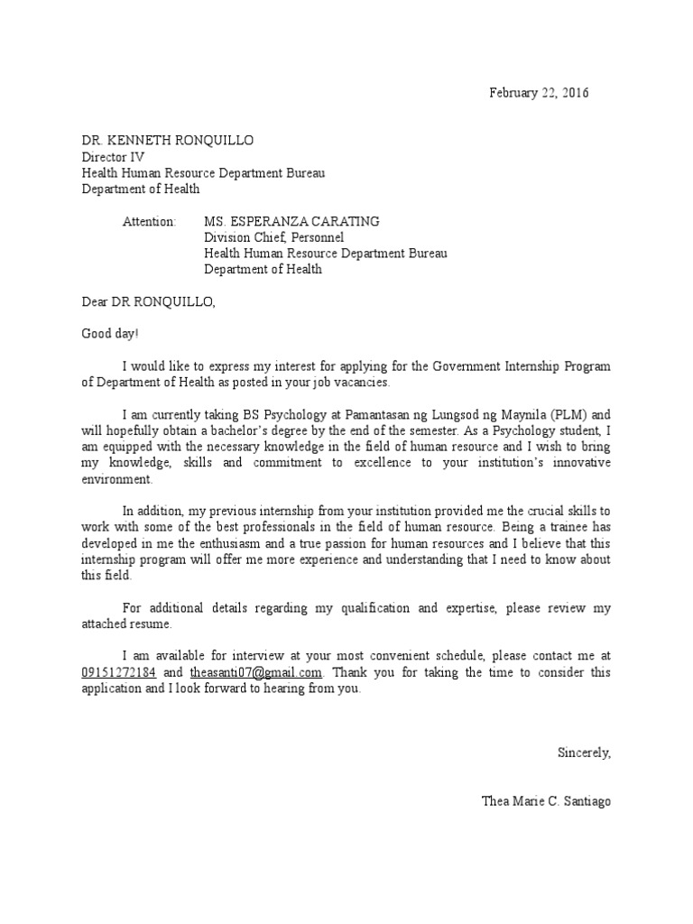 Application Letter | Internship | Job Hunting