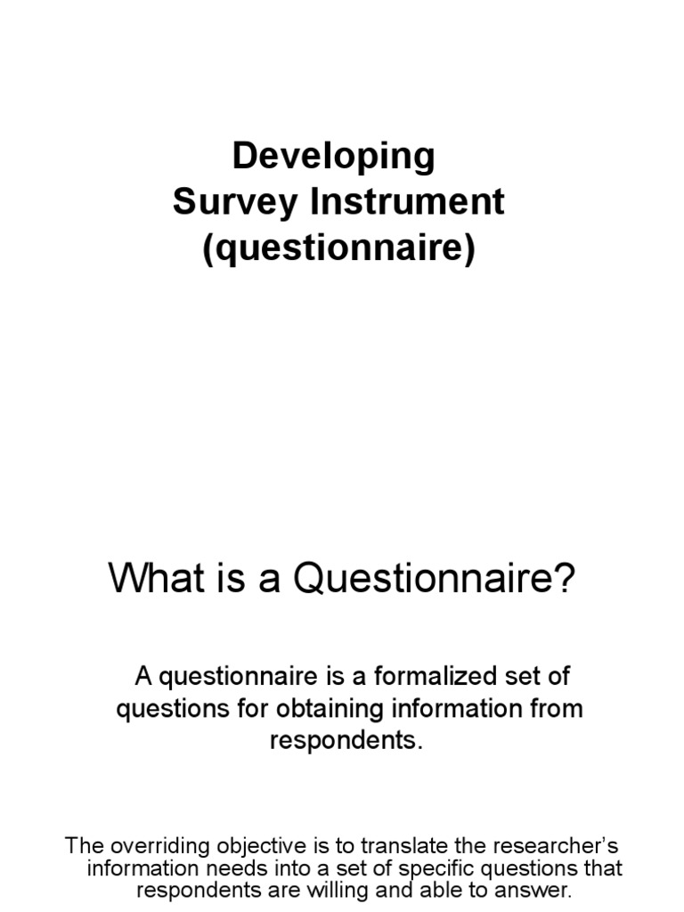 Designing Effective Survey Instruments | PDF | Survey Methodology ...
