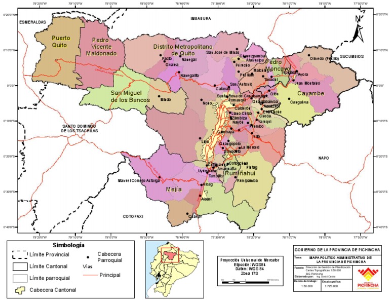 Mapa Político de Pichincha y Cantones | PDF | Cocina, comidas y vino