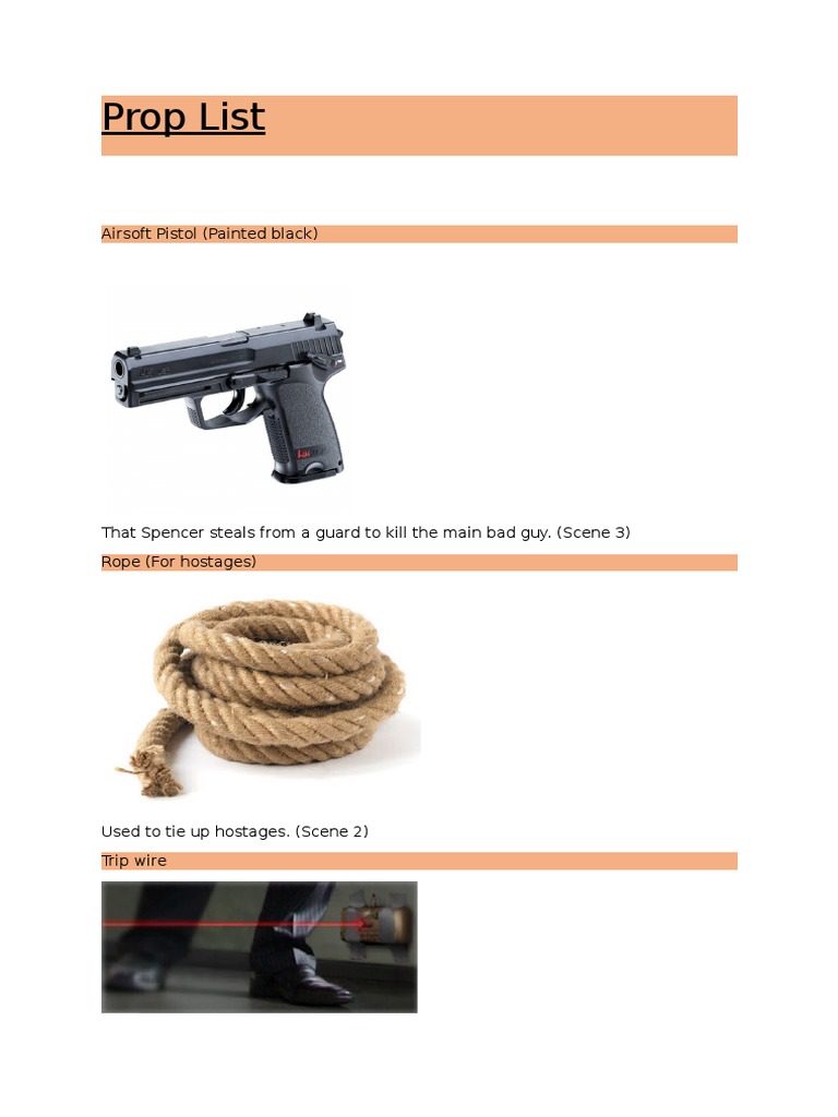 Airsoft Props for Action Scenes | PDF