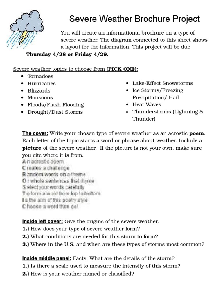 Severe Weather Brochure Project | PDF | Severe Weather | Storms