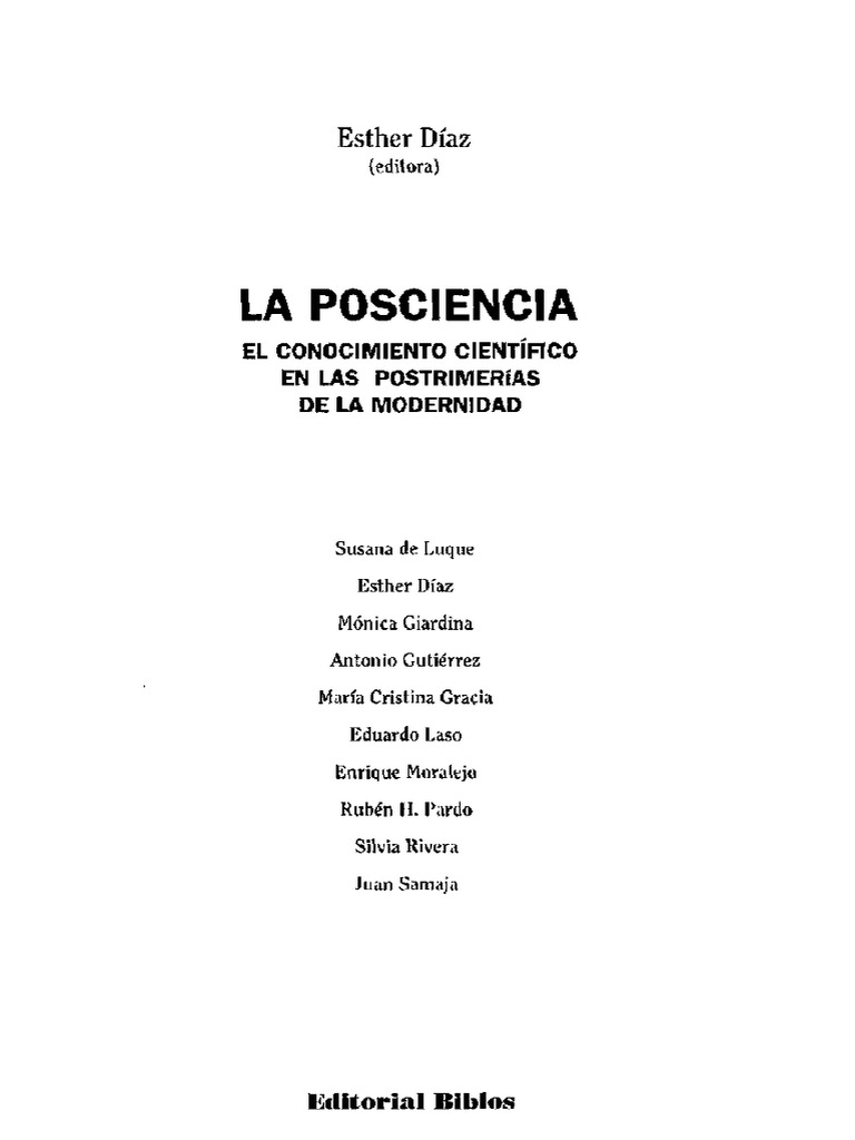 La Posciencia (Díaz, E. Texto de S. de Luque) | PDF | Science ...