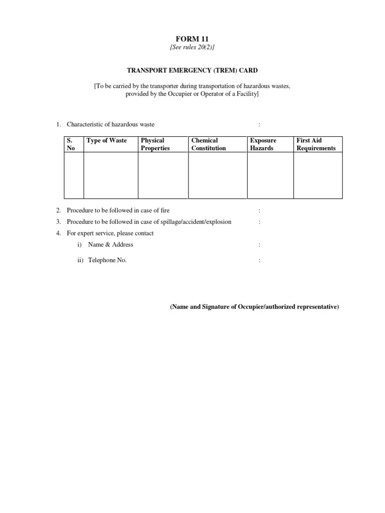 TREM Card Guidelines for Hazardous Waste | PDF | Technology & Engineering