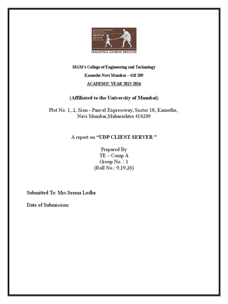 Report On Udp | PDF | Port (Computer Networking) | Transmission Control Protocol