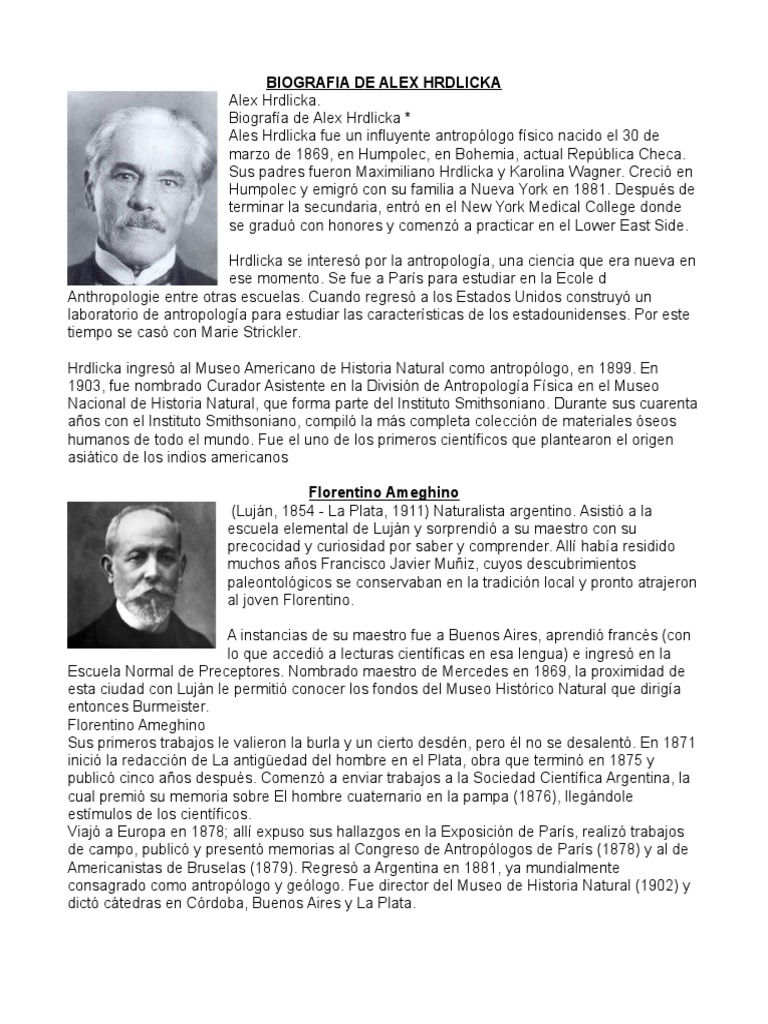 Biografia de Alex Hrdlicka | Antropología | Ciencia humana