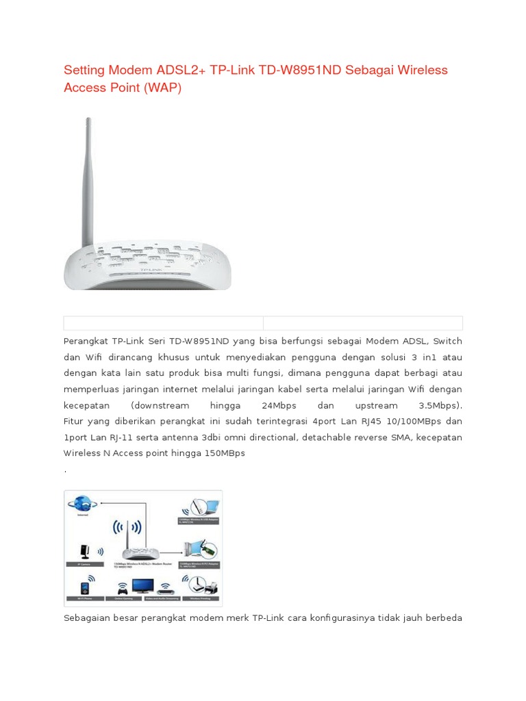 Tata Cara Setting Modem ADSL | PDF