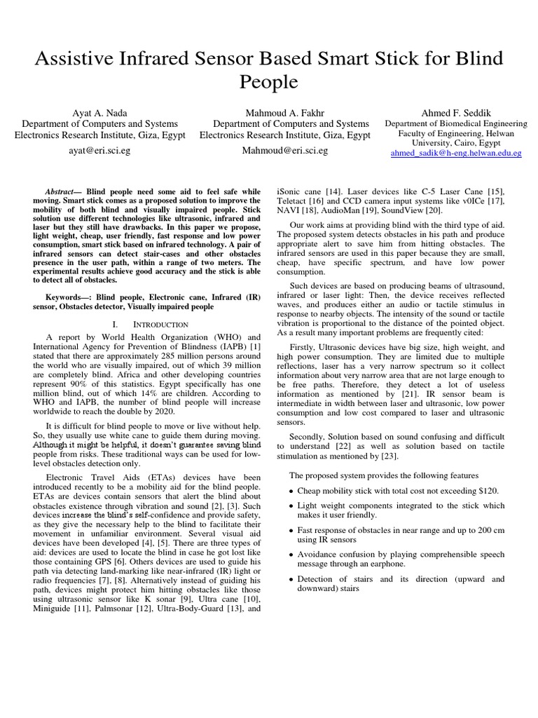 Assistive Infrared Sensor Based Smart Stick for Blind People ...