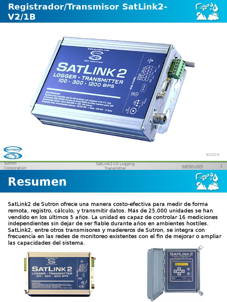 SatLink2 Presentation Spanish 1 | PDF | USB | Sistema de ...