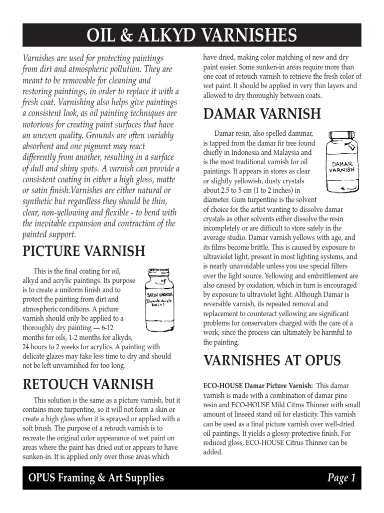 Oil Alkyd Varnishes at Opus | PDF | Varnish | Acrylic Paint
