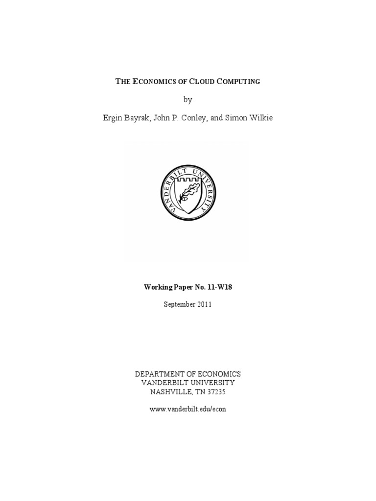 The Economics Of Cloud Computing Pdf Software As A Service Cloud