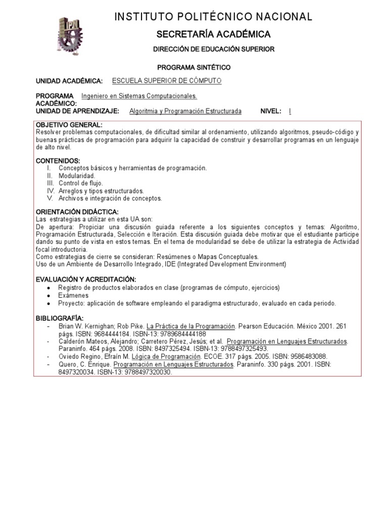 Algoritmia Y Programacion Estructurada :) | PDF | Programación de computadoras | Algoritmos