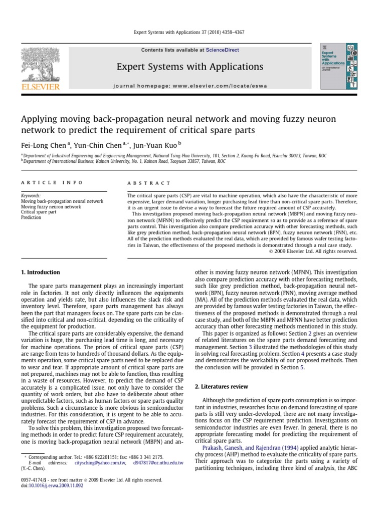 Applying Moving Back-Propagation Neural Network and Moving Fuzzy Neuron Network To Predict The ...