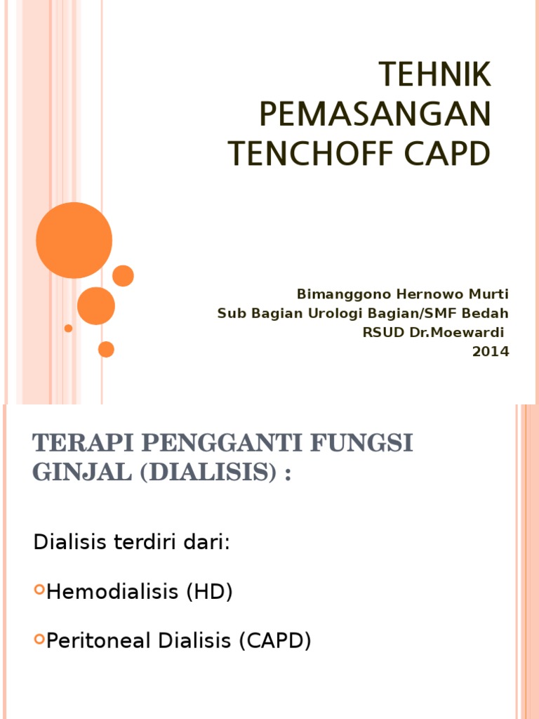 Dr. Bimo-Tehnik Pemasangan Tenchoff CAPD | PDF | Sains & Matematika