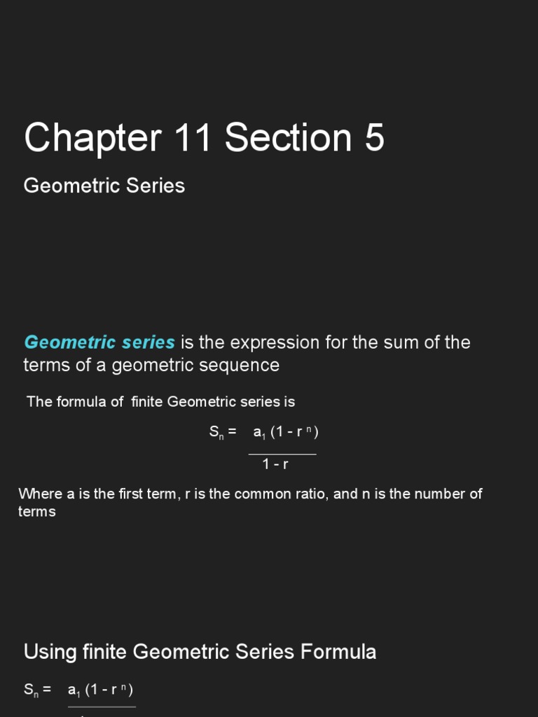 Understanding Geometric Series and Convergence | PDF