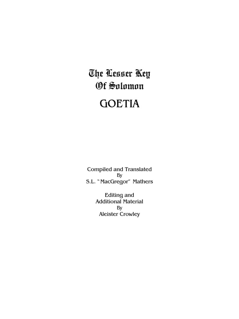 Lesser Key of Solomon | PDF | Religion & Spirituality