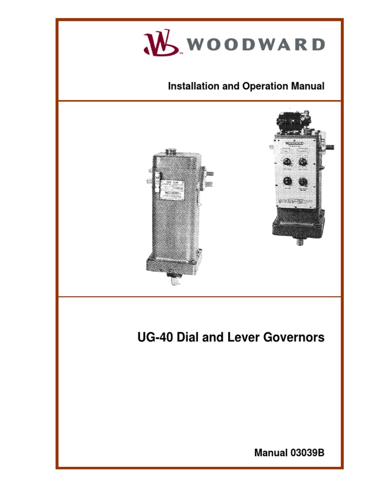 UG-40 Dial and Lever Governors: Installation and Operation Manual | PDF ...