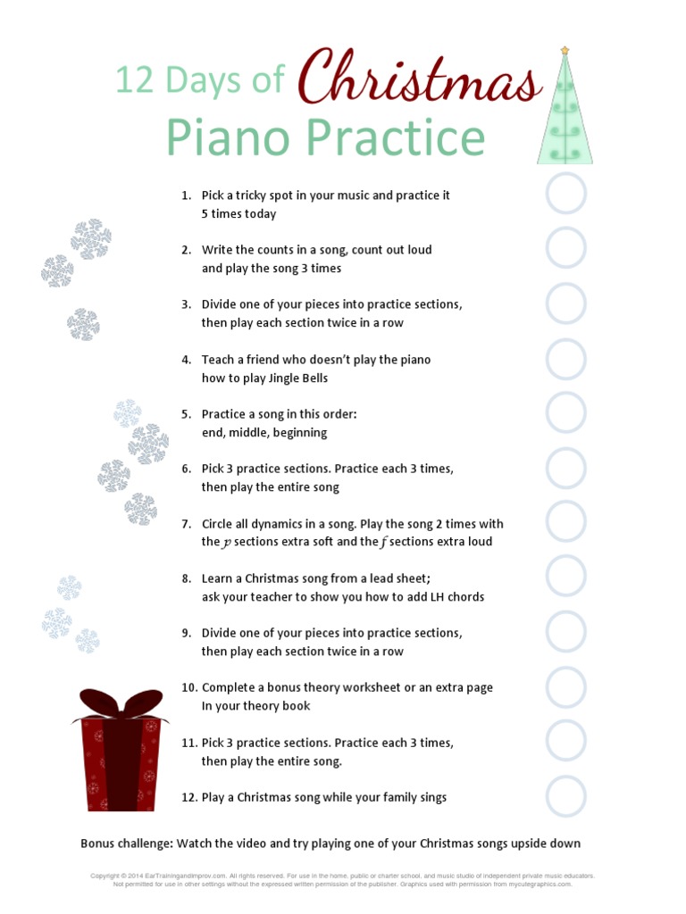 12 Days of Christmas Piano Practice | PDF